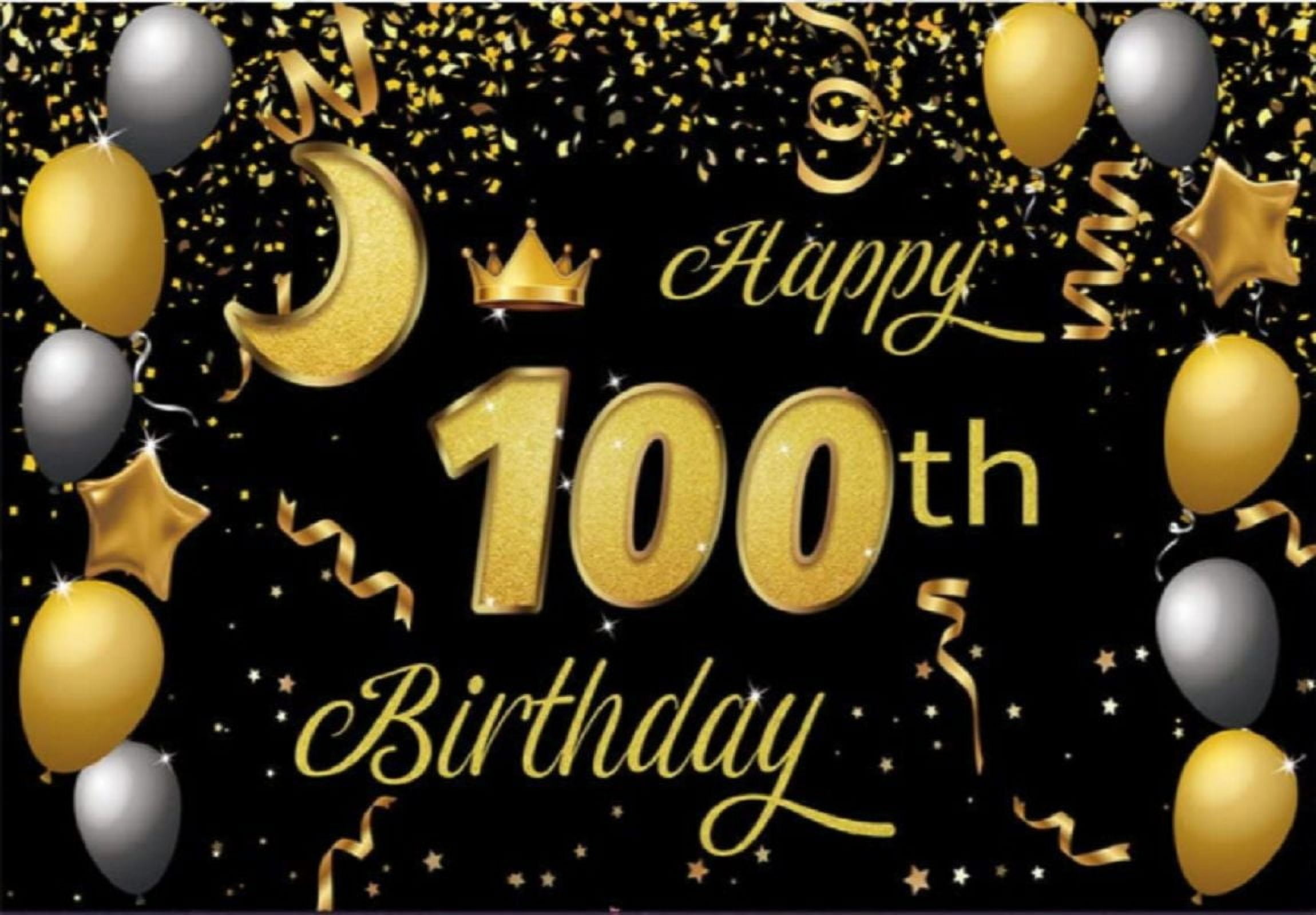 Happy 100th Birthday Background Custom Backdrop Golden Photo Man ...