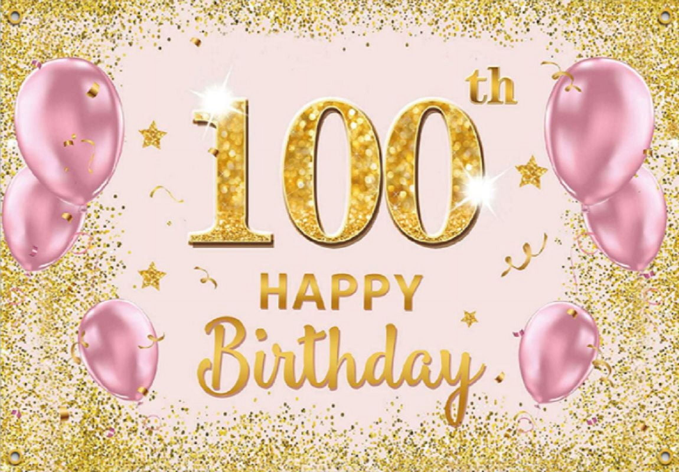 Happy 100th Birthday Custom Backdrop Golden Background Photography ...