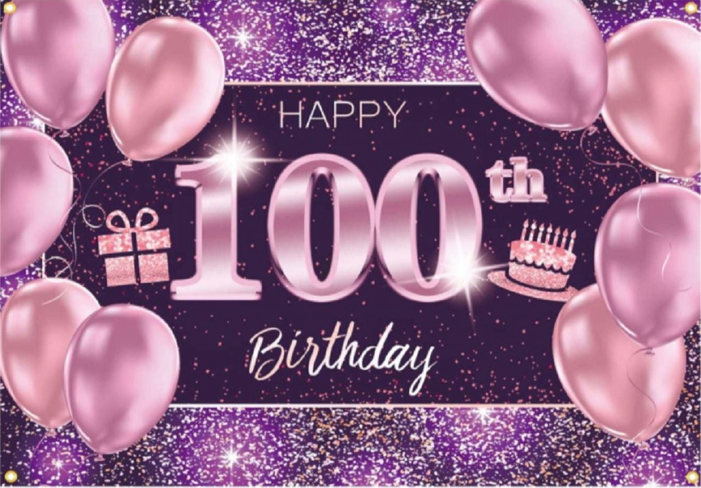Happy 100th Birthday Custom Backdrop Golden Background Photography ...