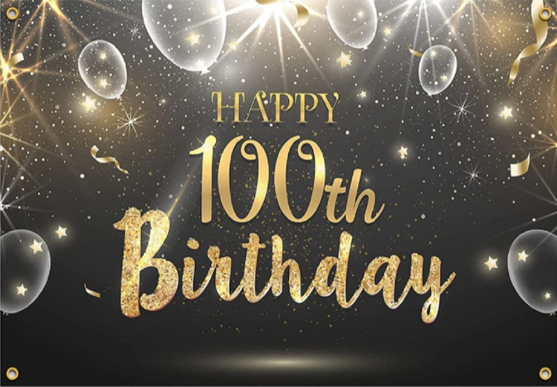 Happy 100th Birthday Custom Backdrop Golden Background Photography ...