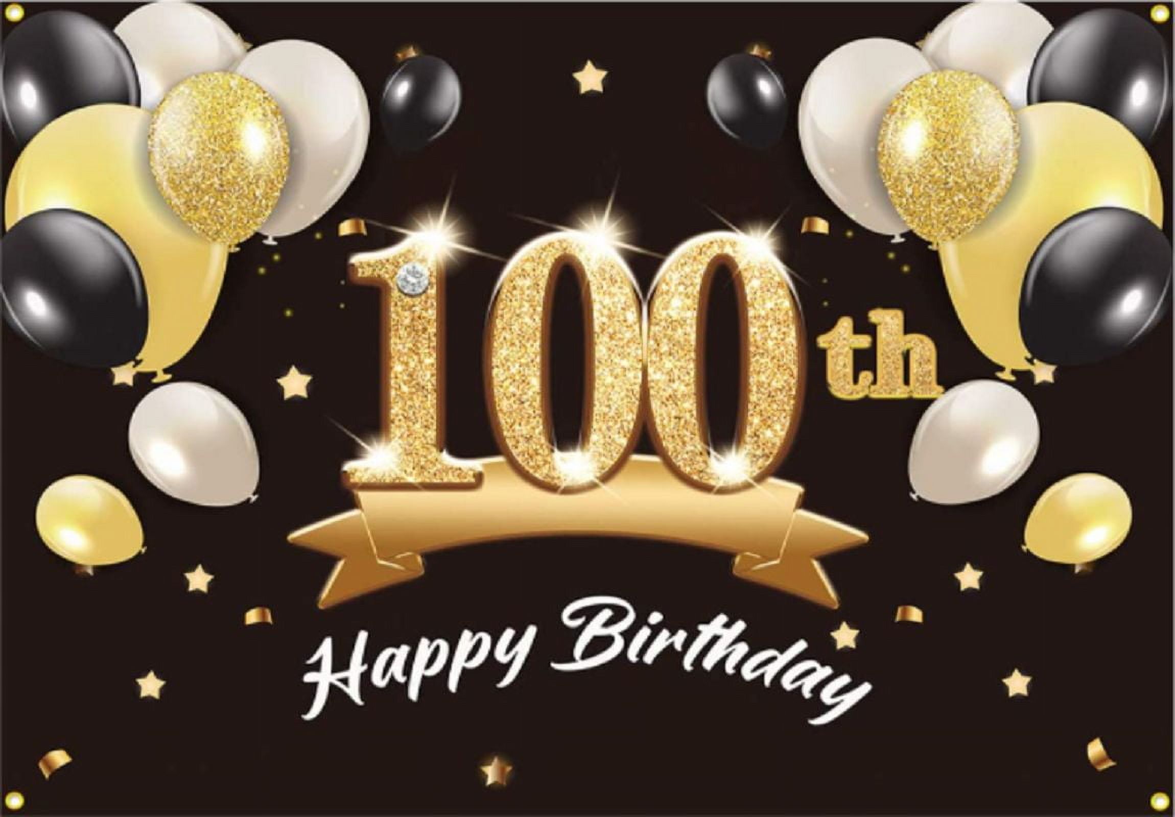 Happy 100th Birthday Custom Backdrop Golden Background Photography ...