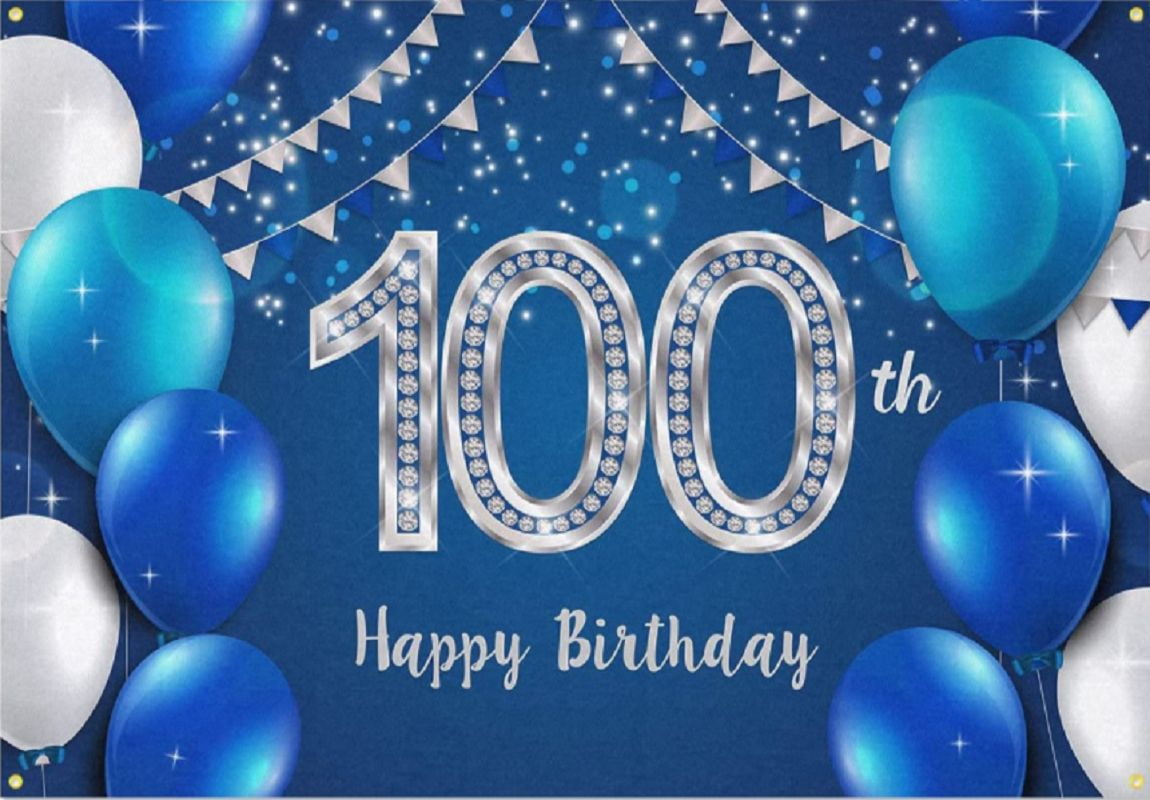 Happy 100th Birthday Custom Backdrop Golden Background Photography ...