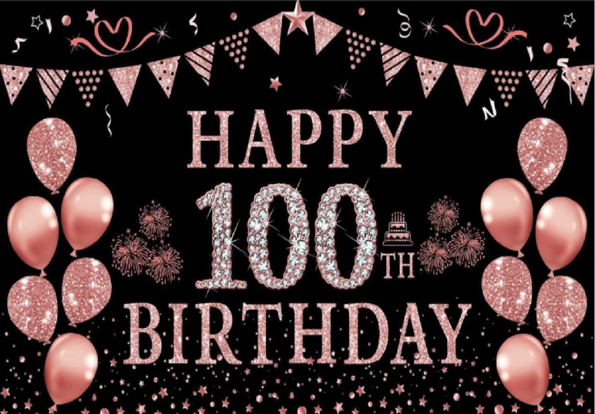 Happy 100th Birthday Photography Backdrop Banner 100 Birthday Party ...