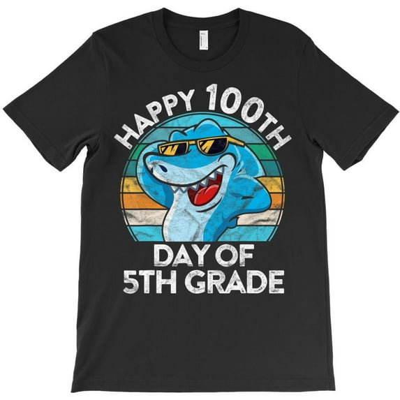 Happy 100th Day Of Fifth Grade Funny School Shark 5th Class H36385 ...