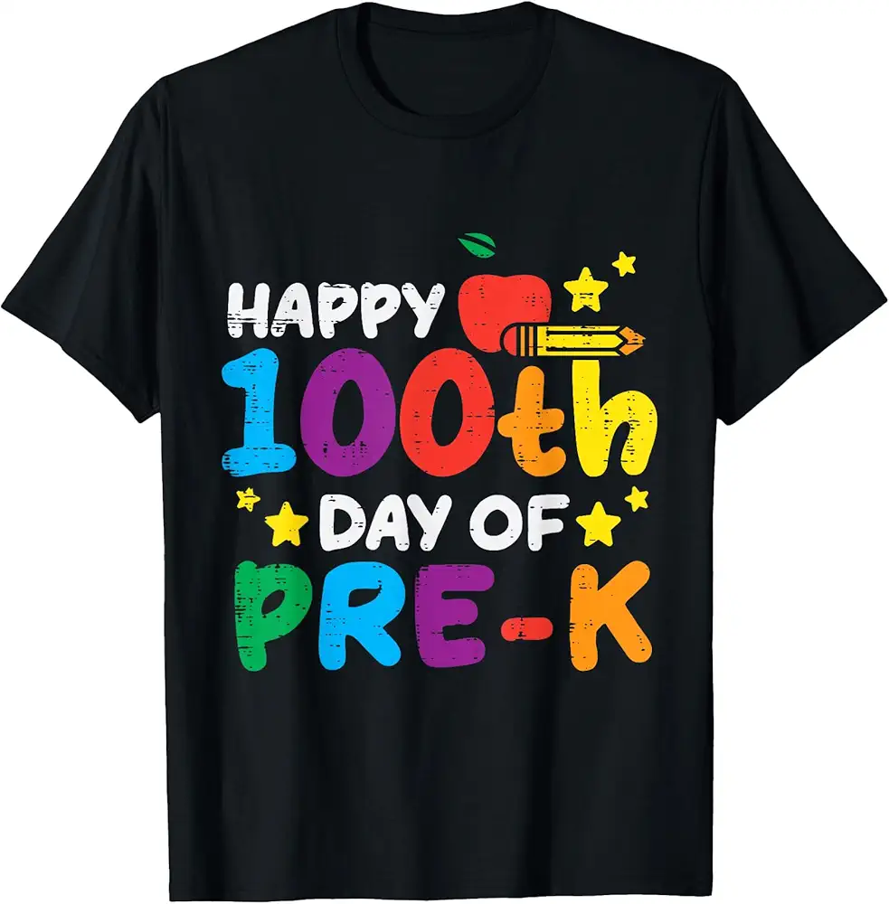 Happy 100th Day Of Pre K Fruit 100 Days School Teacher Gift Unisex T ...