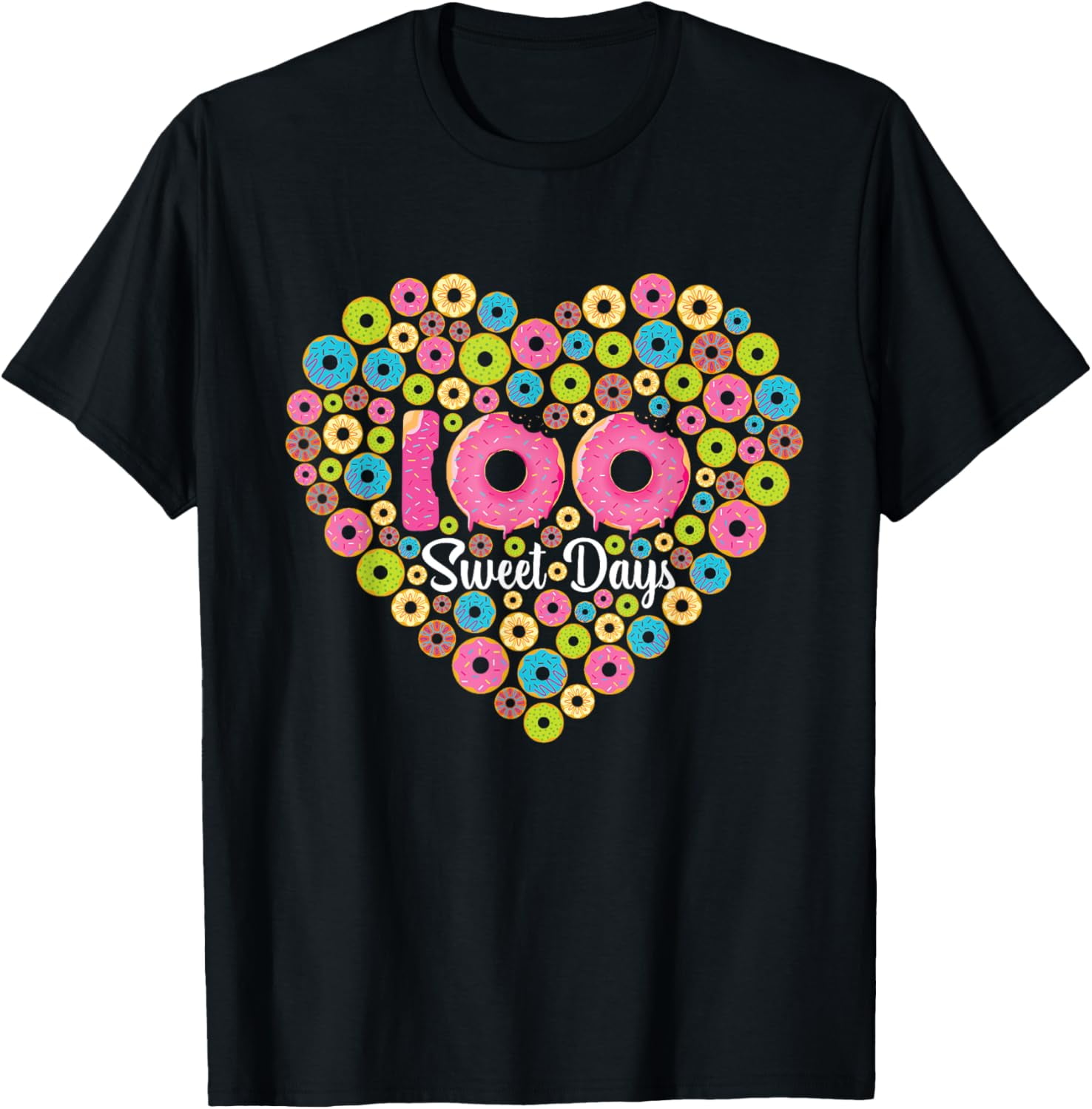 Happy 100th Day Of School Donuts 100 Sweet Days Teacher T-Shirt ...
