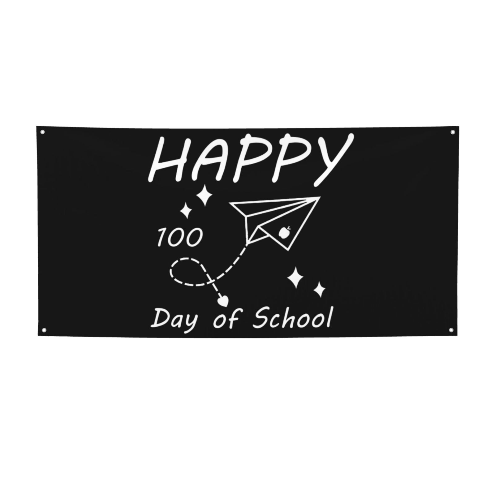 Happy 100th Day Of School Teachers Students Banner Backdrop Porch Sign ...