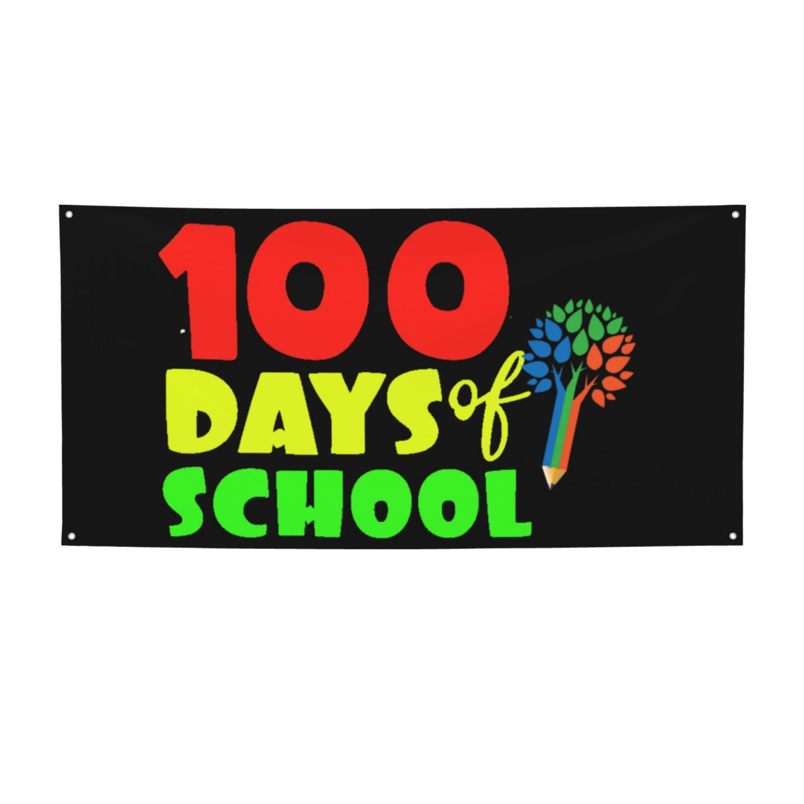 Happy 100th Day Of School Teachers Students Banner Backdrop Porch Sign ...