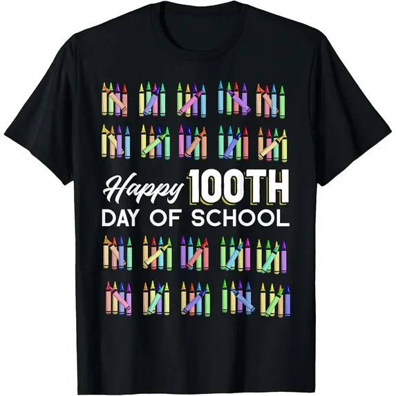 Happy 100th Day of School Student Gift 100 Days of School T-Shirt ...