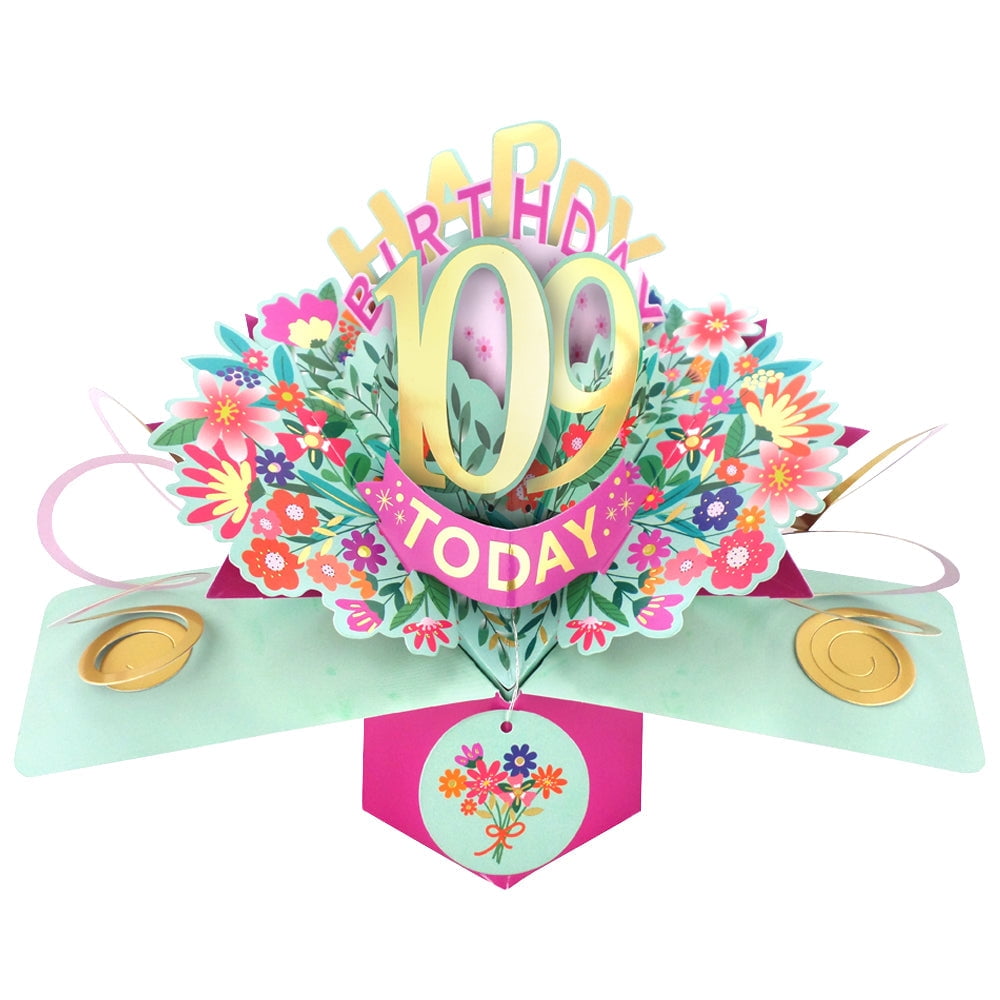 Happy 109th Birthday 109 Today Pop-Up Greeting Card Love Kate's Pop Up ...