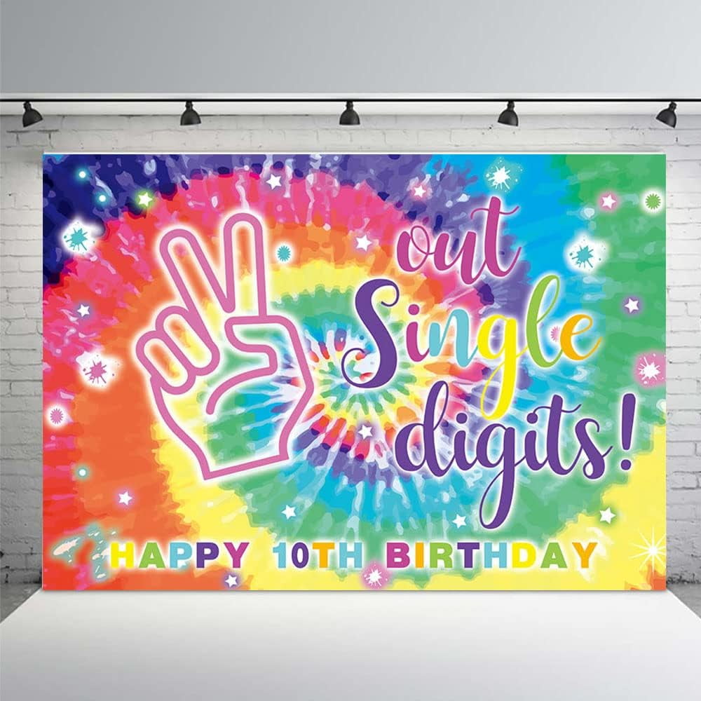 Happy 10th Birthday Backdrop Out Single Digits 10th Birthday ...