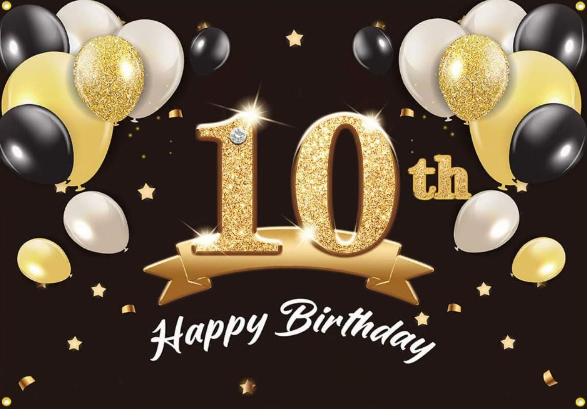 Happy 10th Birthday Background Banner 10 Birthday Party rations for ...