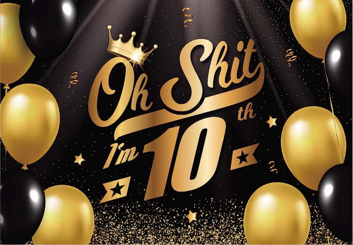 Happy 10th Birthday Background Banner 10 Birthday Party rations for ...