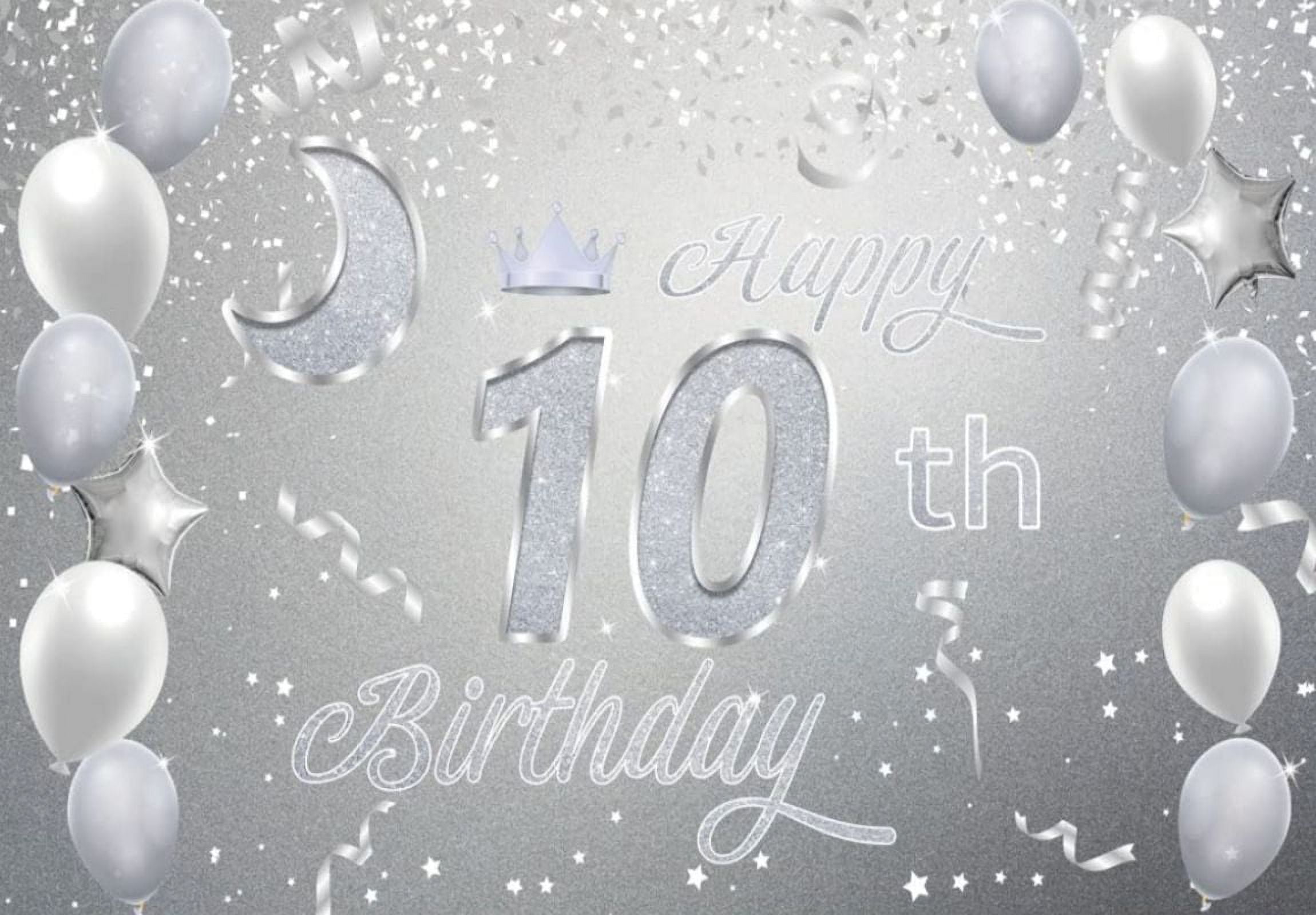 Happy 10th Birthday Background Banner 10 Birthday Party rations for ...