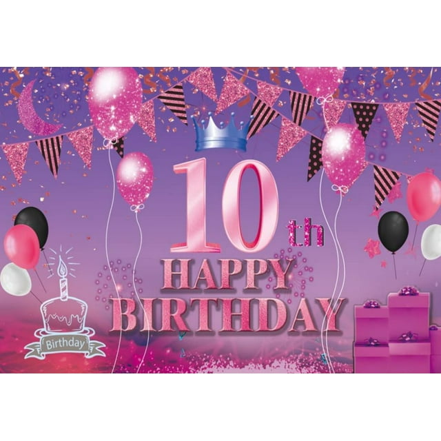 Happy 10th Birthday Background Banner ration Blue rate Boys and for The ...