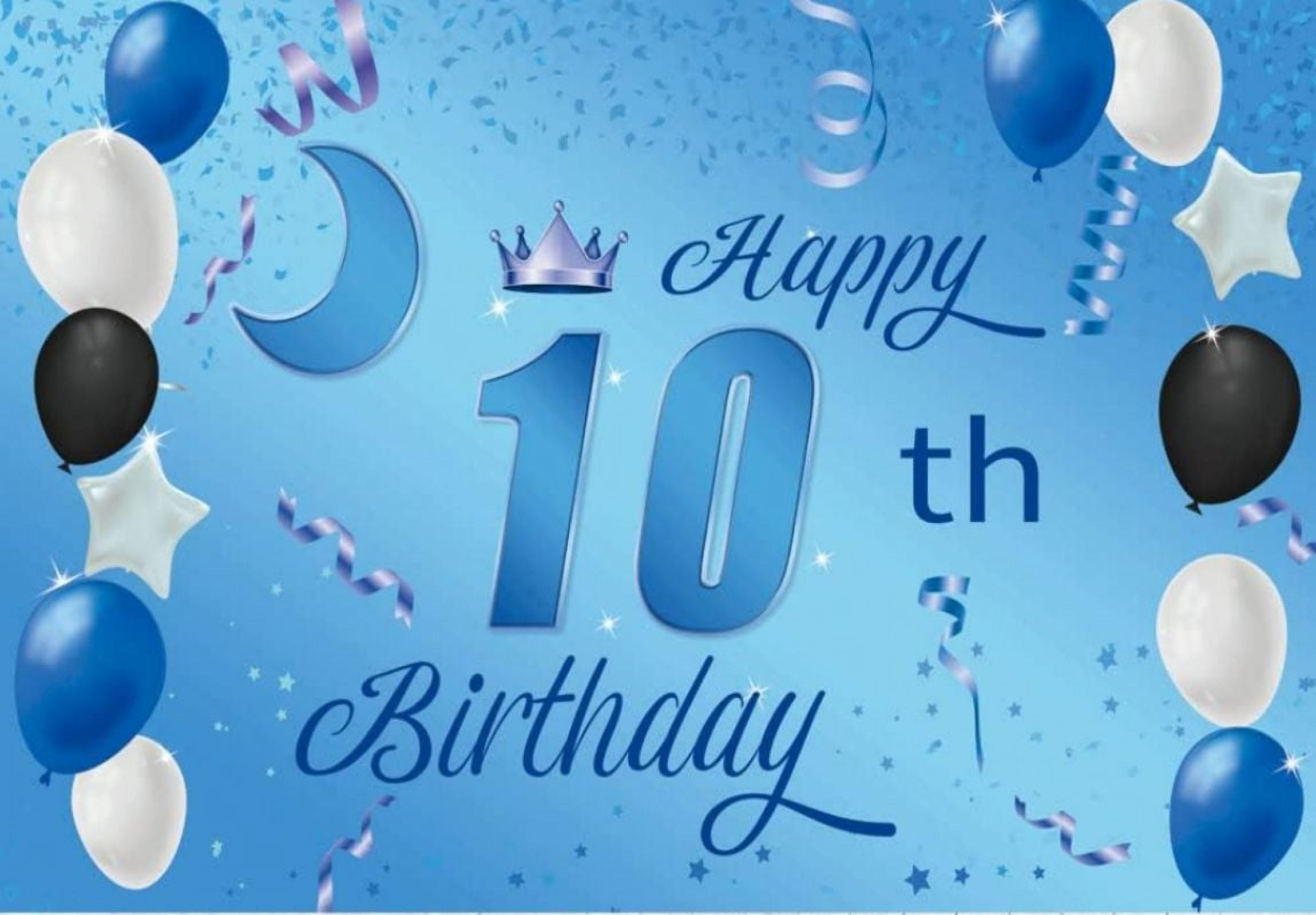 Happy 10th Birthday Background Banner 10 Birthday Party rations for ...