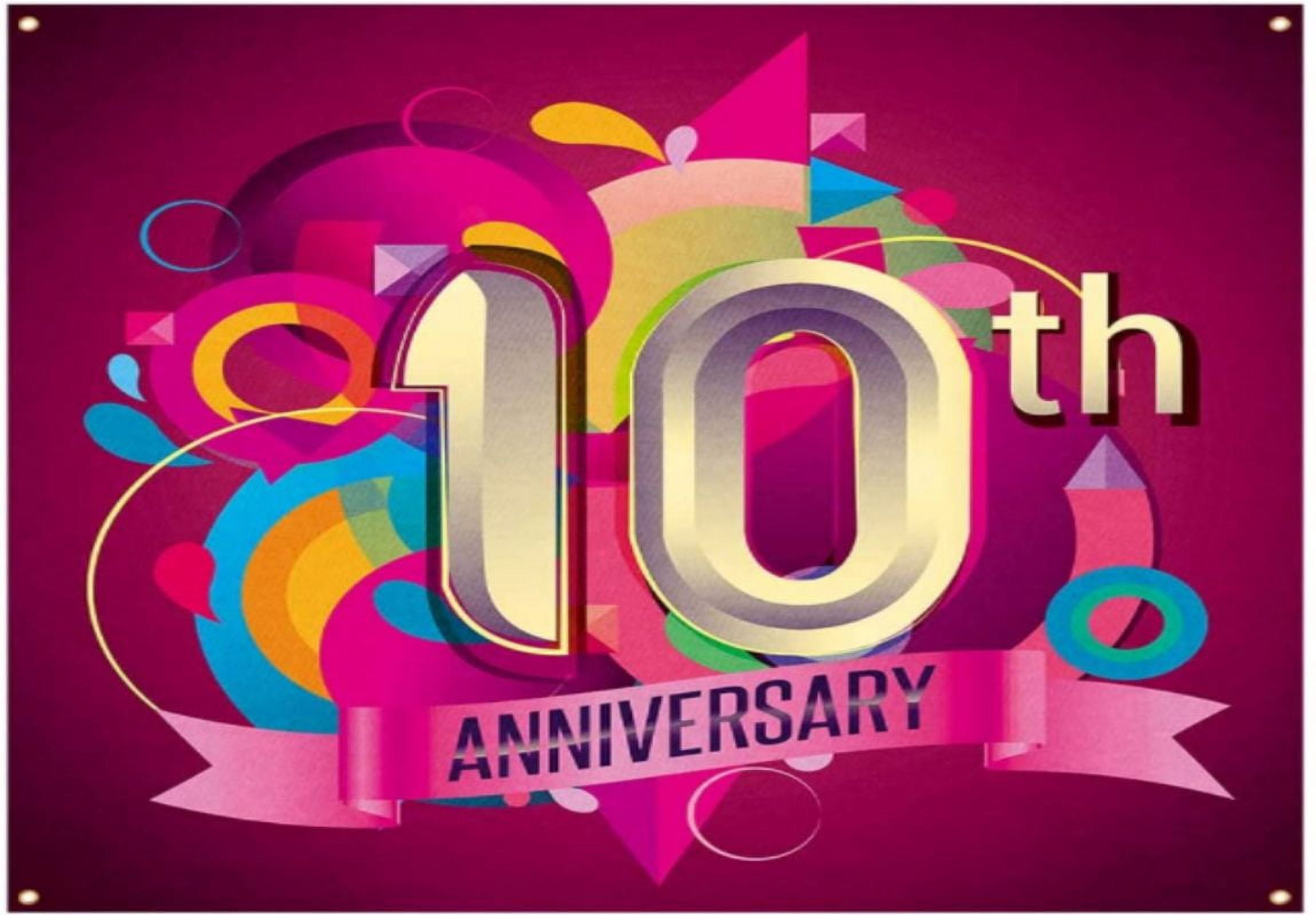 Happy 10th Birthday Banner Backdrop 10 Birthday Party rations Supplies ...