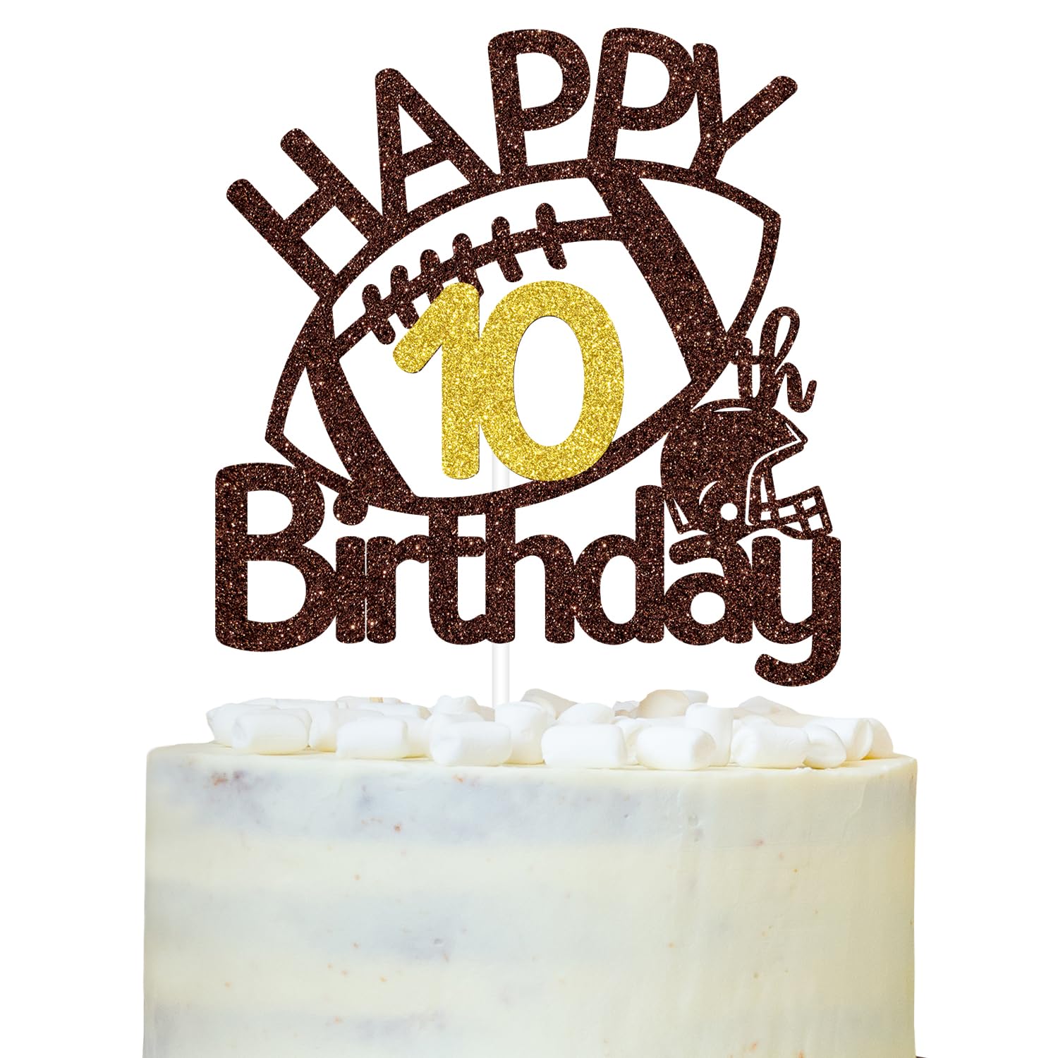 Happy 10th Birthday Cake Topper, America Football MDH1Fans 10th ...
