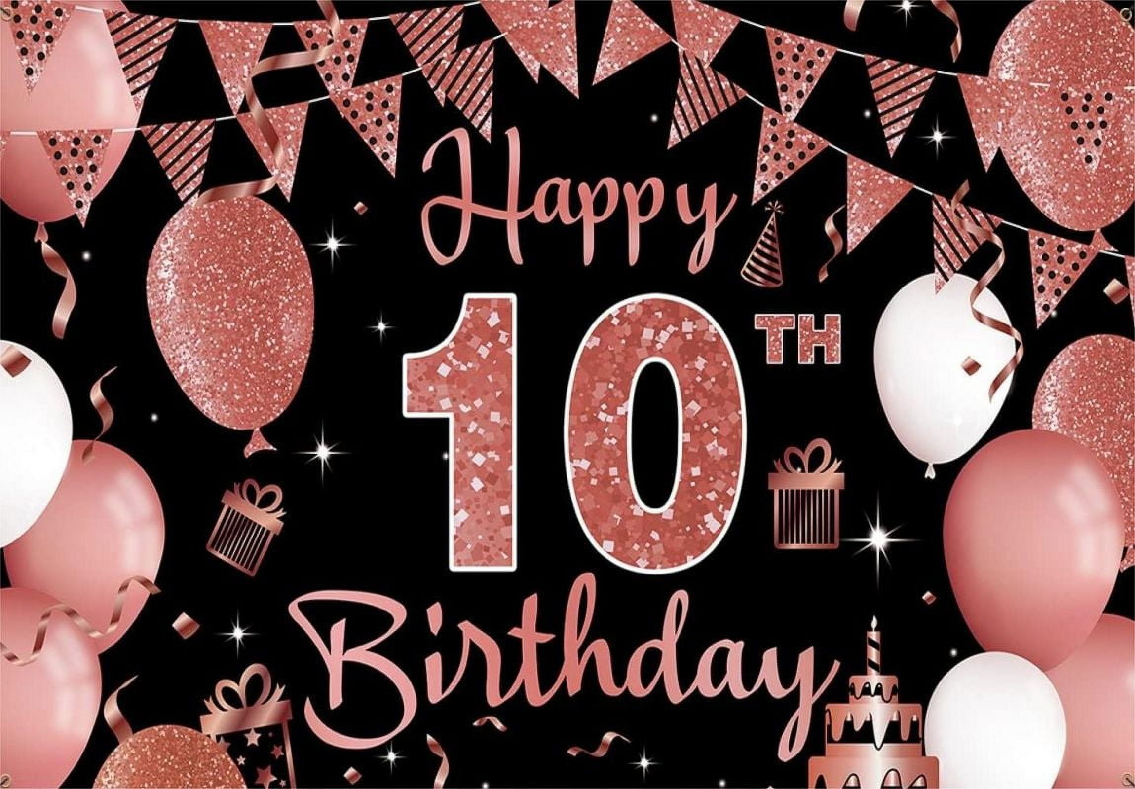 Happy 10th Birthday Golden Background for Photography Princess ...