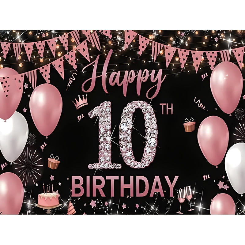 Happy 10th Birthday Party Decorations Photography Backdrops Props Kids ...