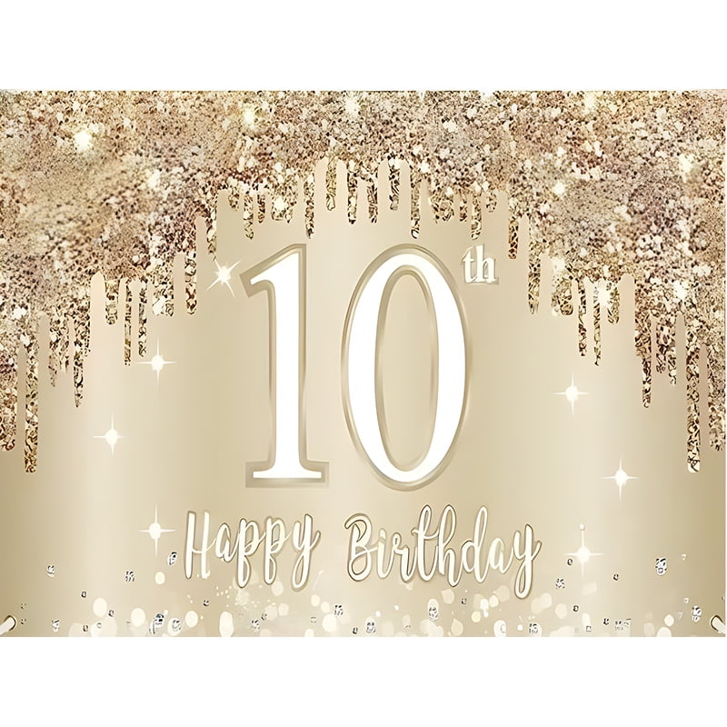Happy 10th Birthday Party Decorations Photography Backdrops Props Kids ...