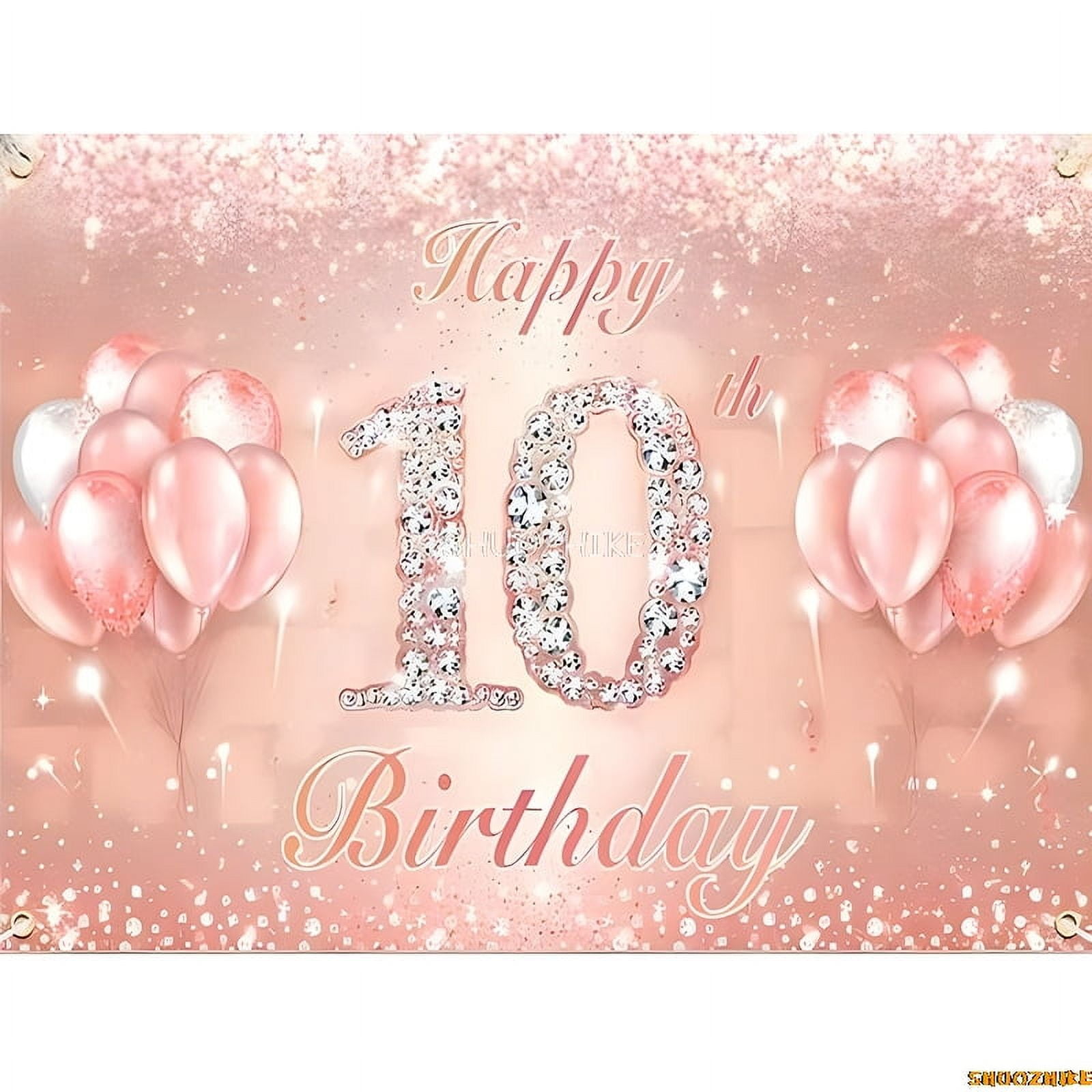 Happy 10th Birthday Party rations Photography Backdrops Props Kids ...