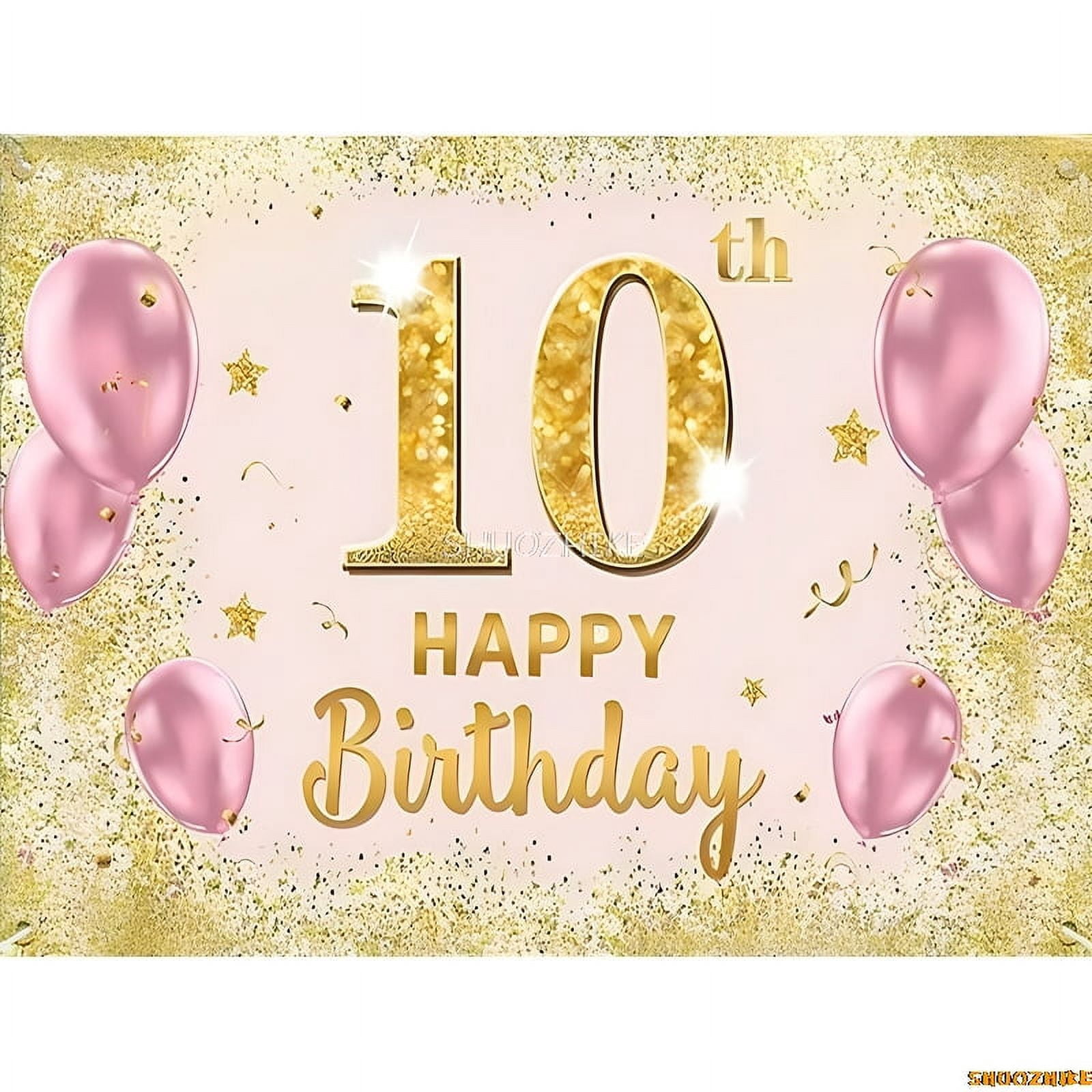 Happy 10th Birthday Party rations Photography Backdrops Props Kids ...