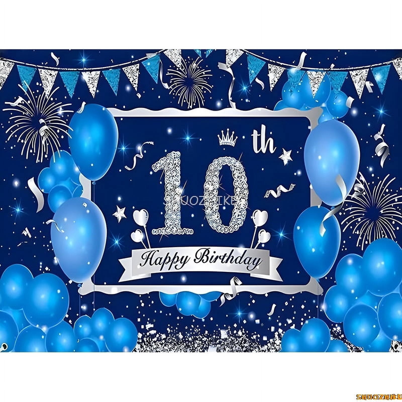 Happy 10th Birthday Party rations Photography Backdrops Props Kids ...