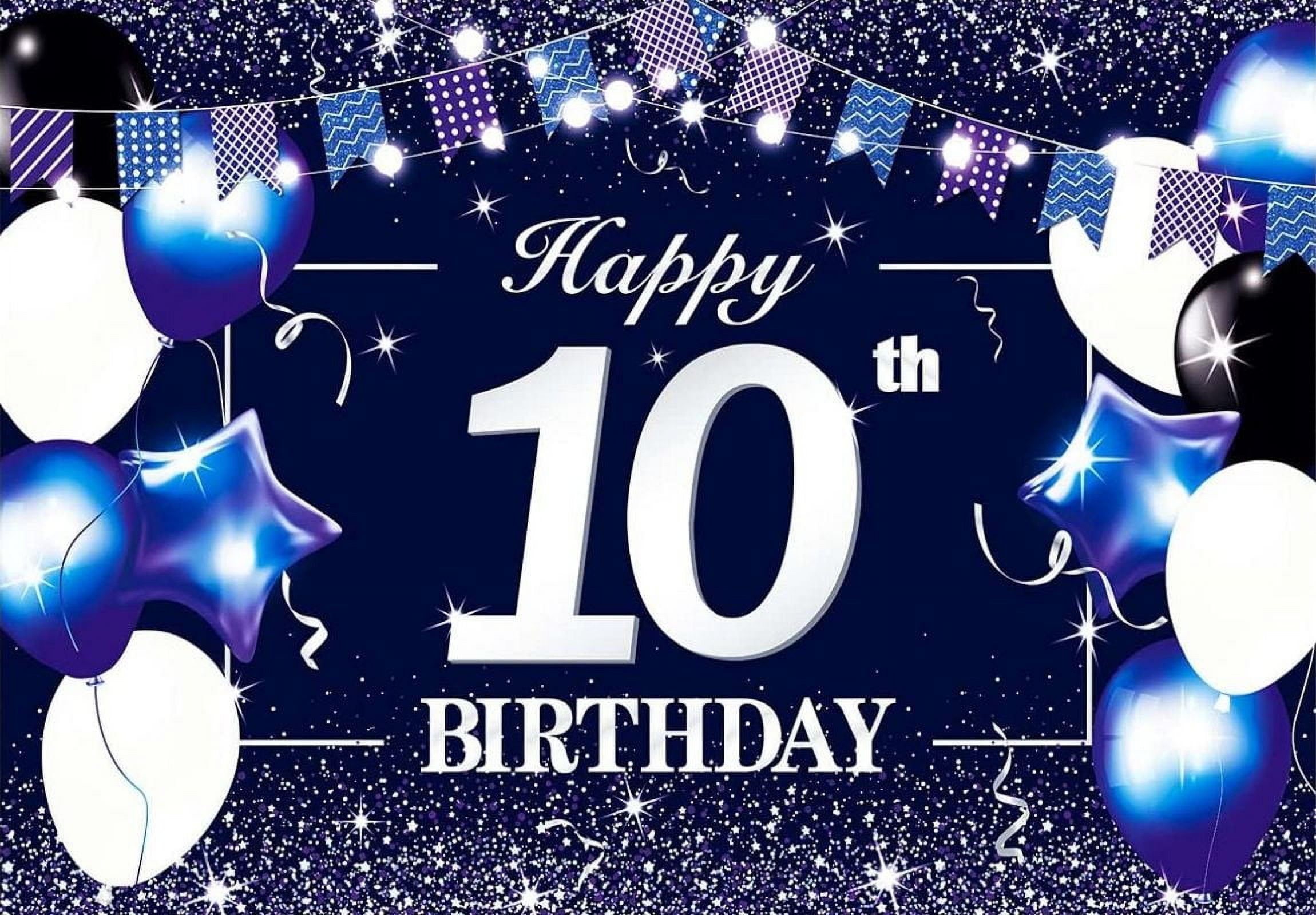 Happy 10th Birthday Photo Background Party Photography Backdrops ration ...