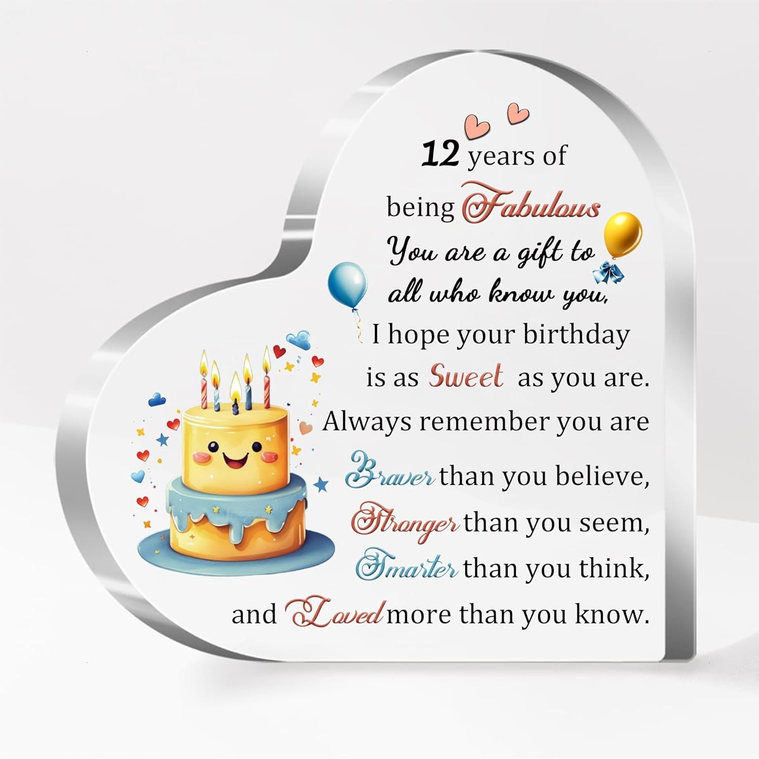 Happy 12Th Birthday Gift For Her Him Girls Boys Acrylic Plaques 12-Year ...