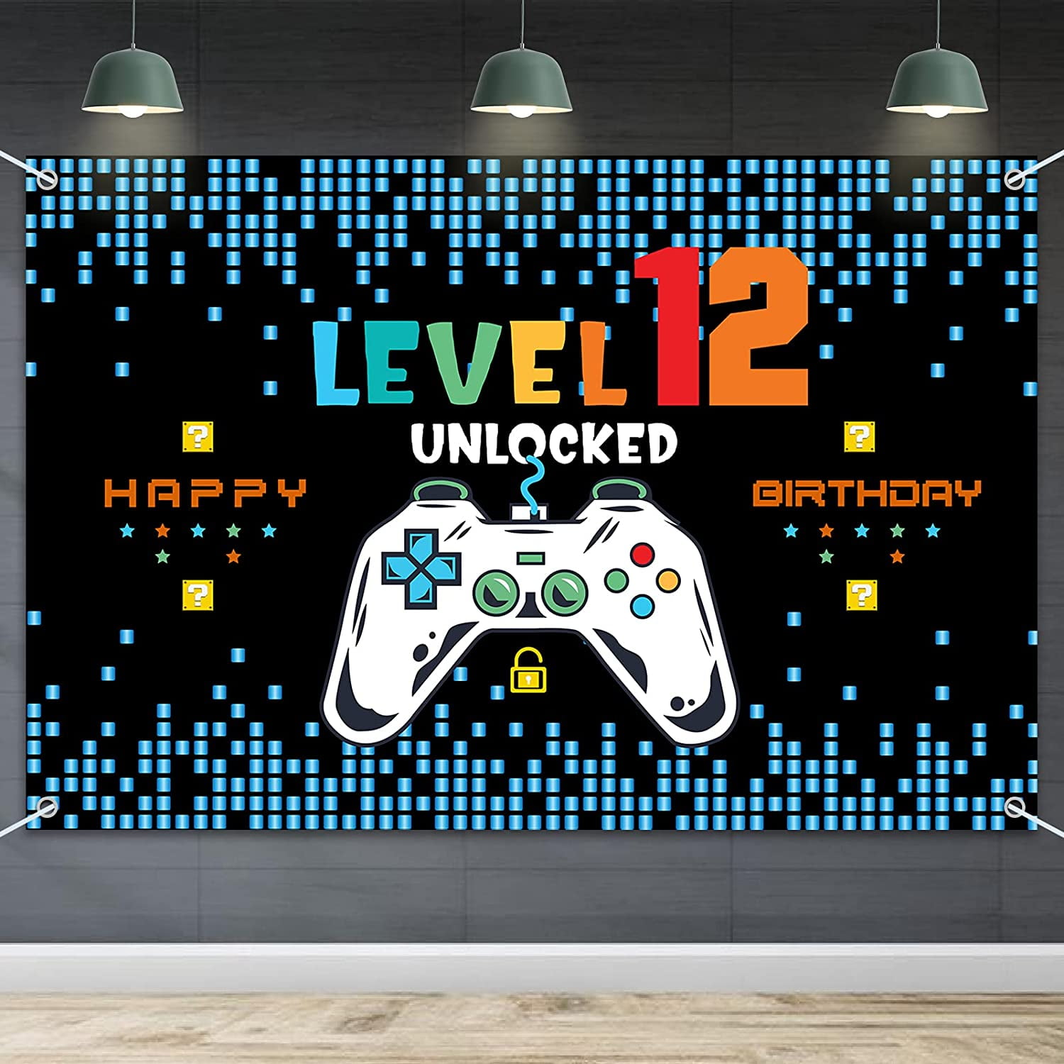 Happy 12th Birthday Baner Backdrop - Level 12 Unlocked Birthday ...