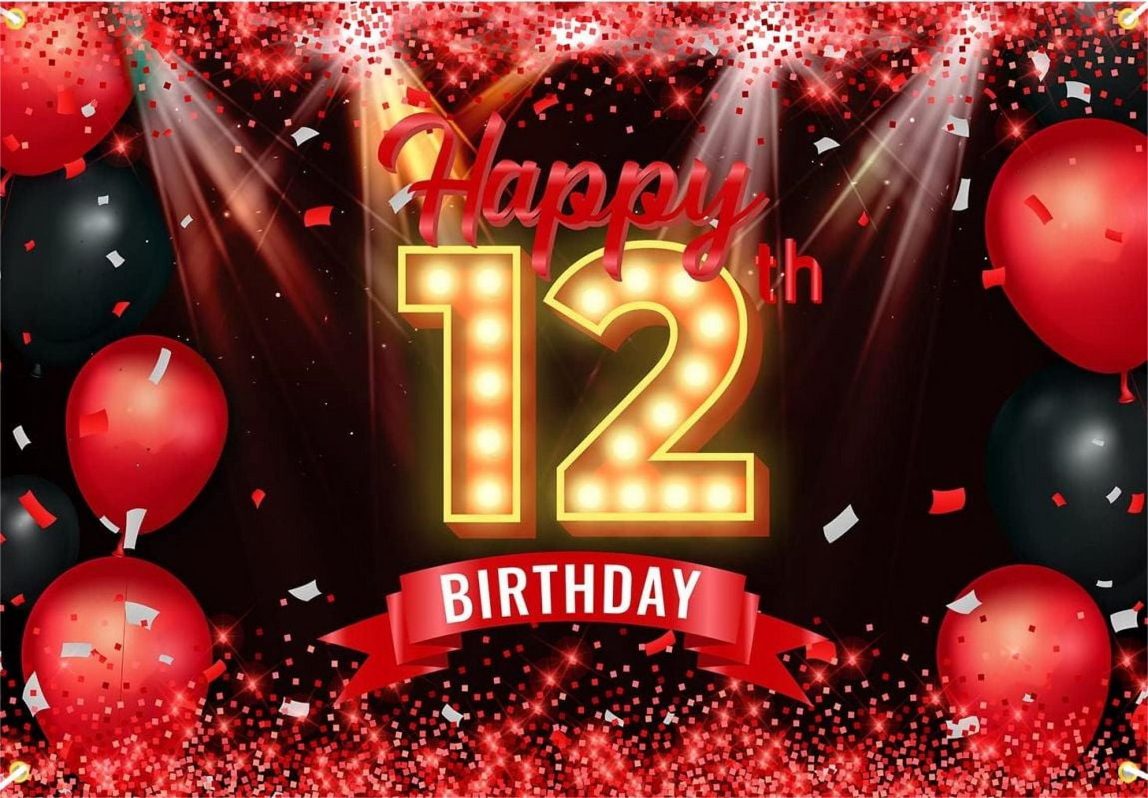 Happy 12th Birthday Game Background Machine Boy Baby Room ration Custom ...