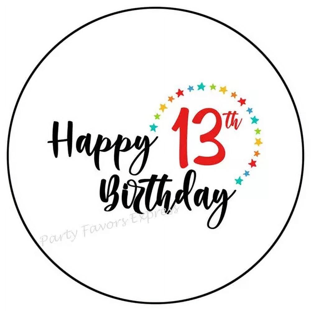 Happy 13Th Birthday Stickers Party Favors Phone Decal Water Bottle ...
