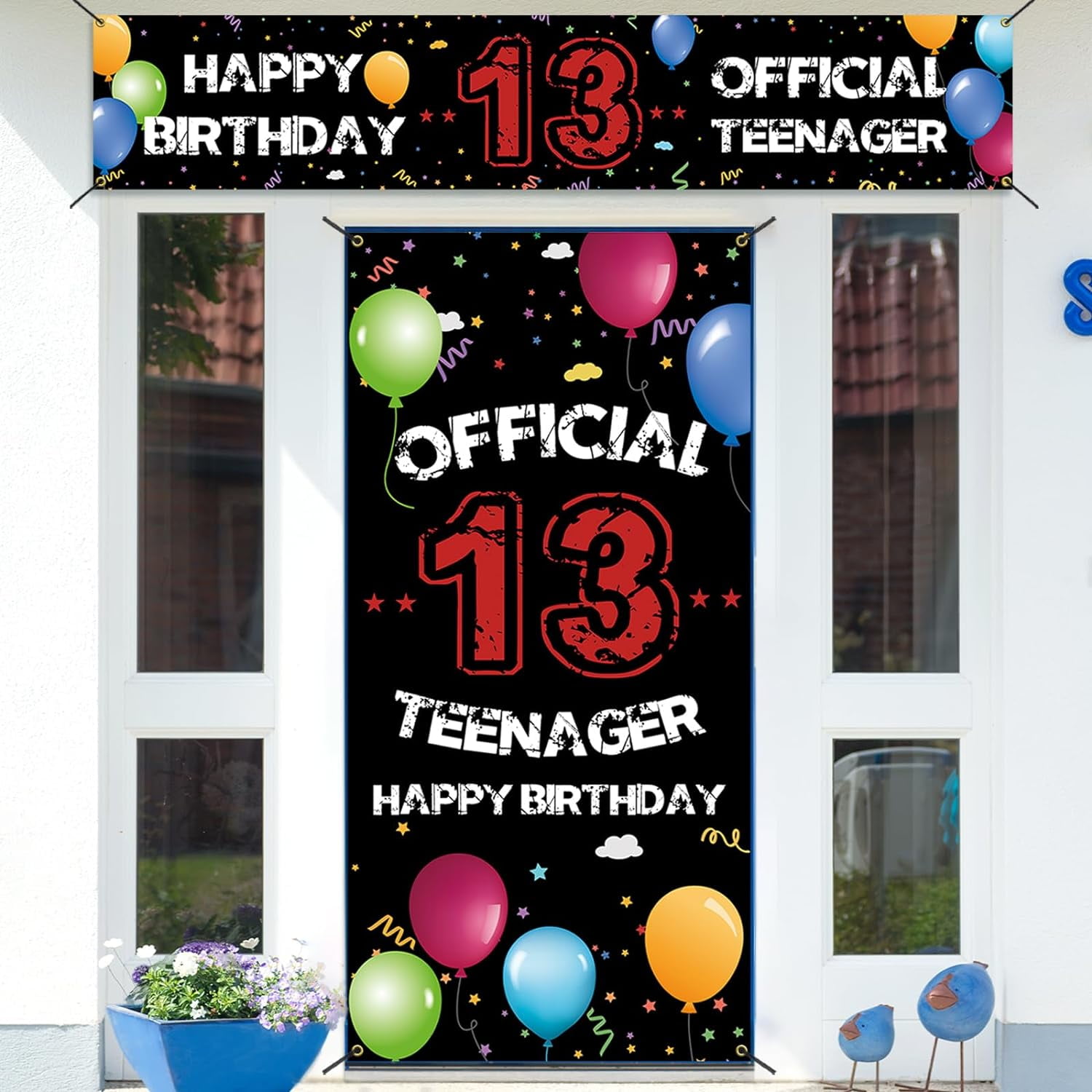 Happy 13th Birthday Backdrop Decorations Kit, Official Teenager 13th ...
