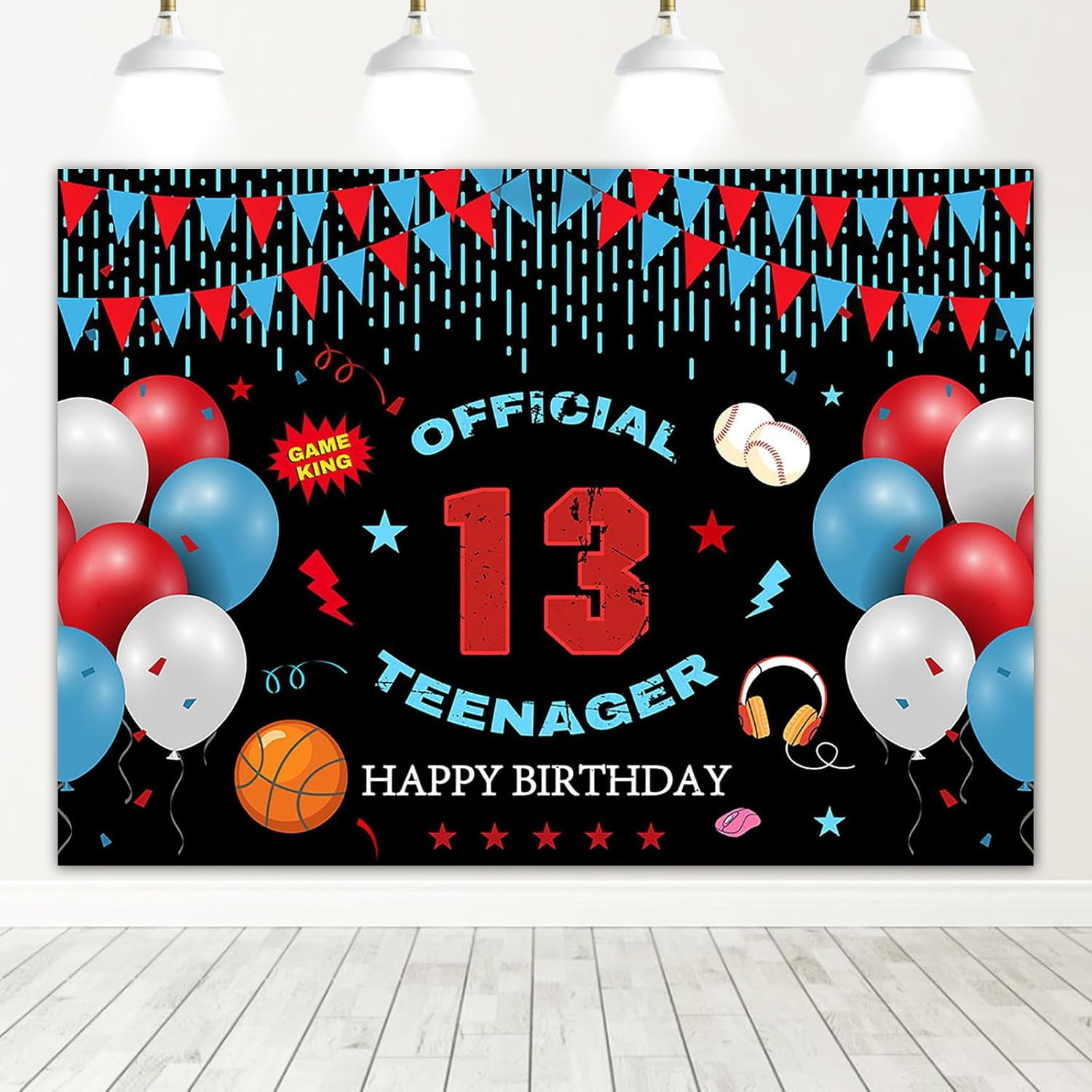 Happy 13th Birthday Backdrop Official Teenager 13 Birthday Party ...