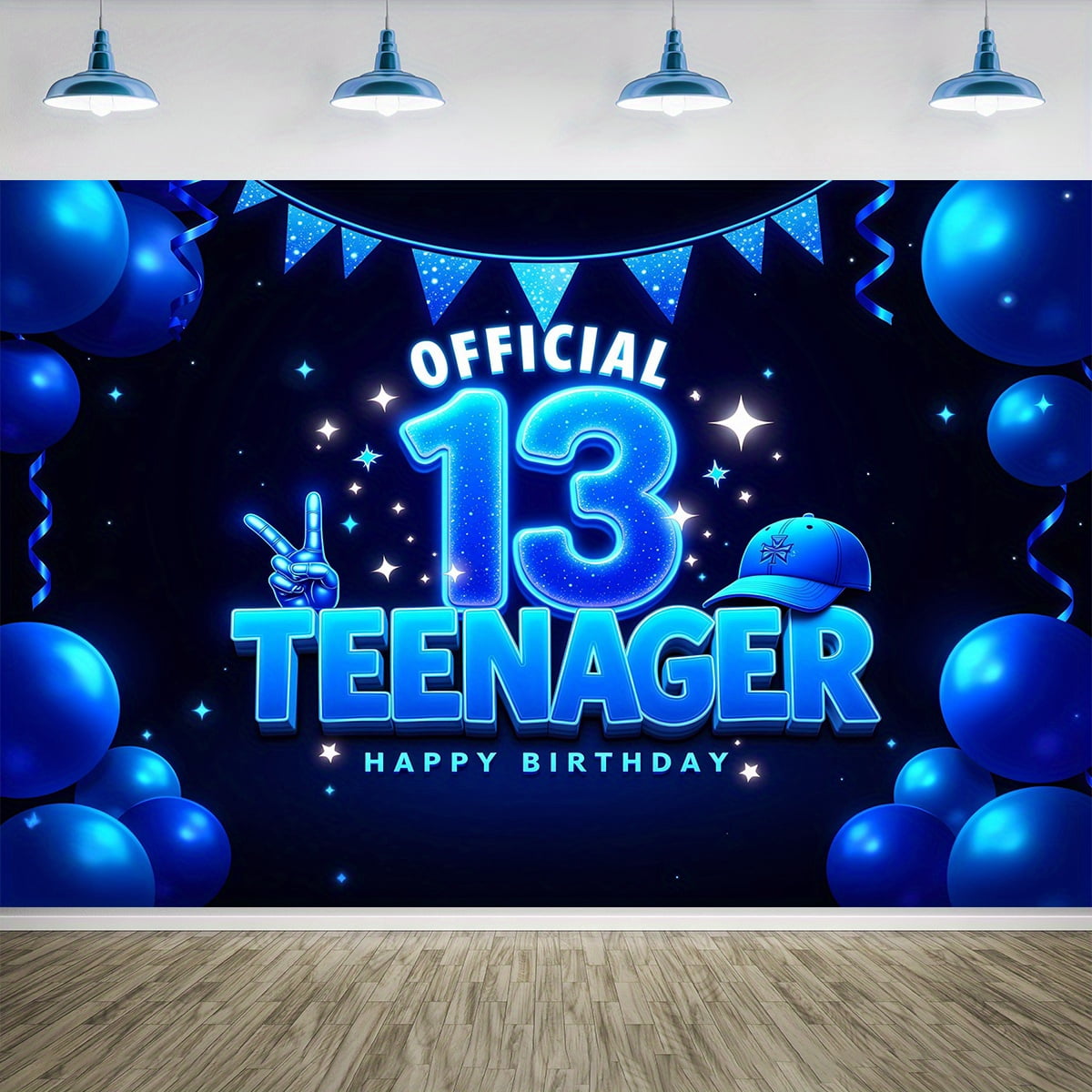 Happy 13th Birthday Backdrop Official Teenager 13 Birthday Party ...