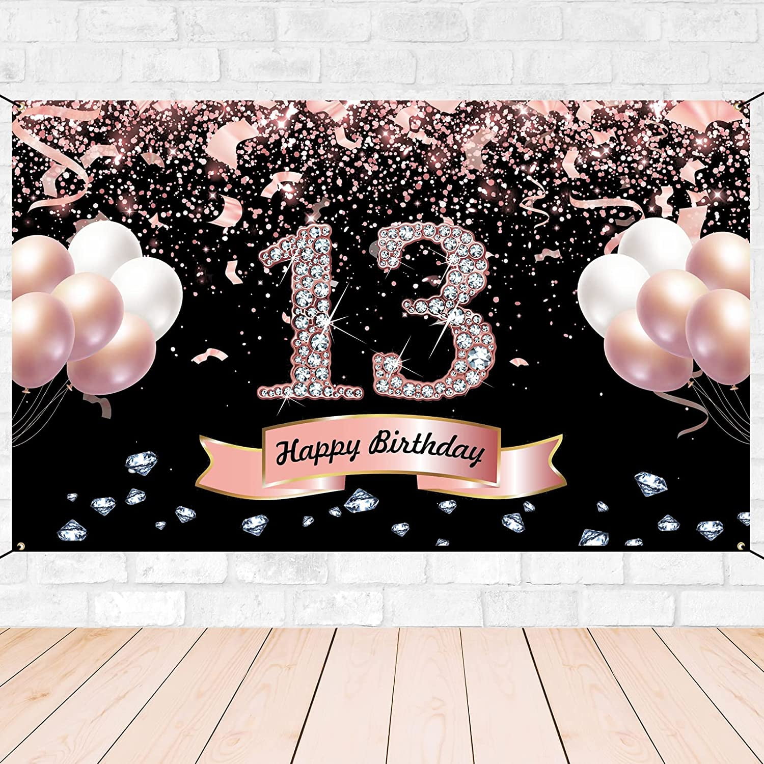 Happy 13th Birthday Decorations for Girls - Rose Gold 13th Birthday ...