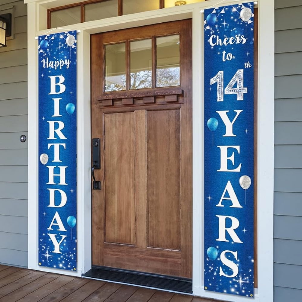 Happy 14th Birthday Yard Sign Door Banner - Cheers to 14 Years Birthday ...