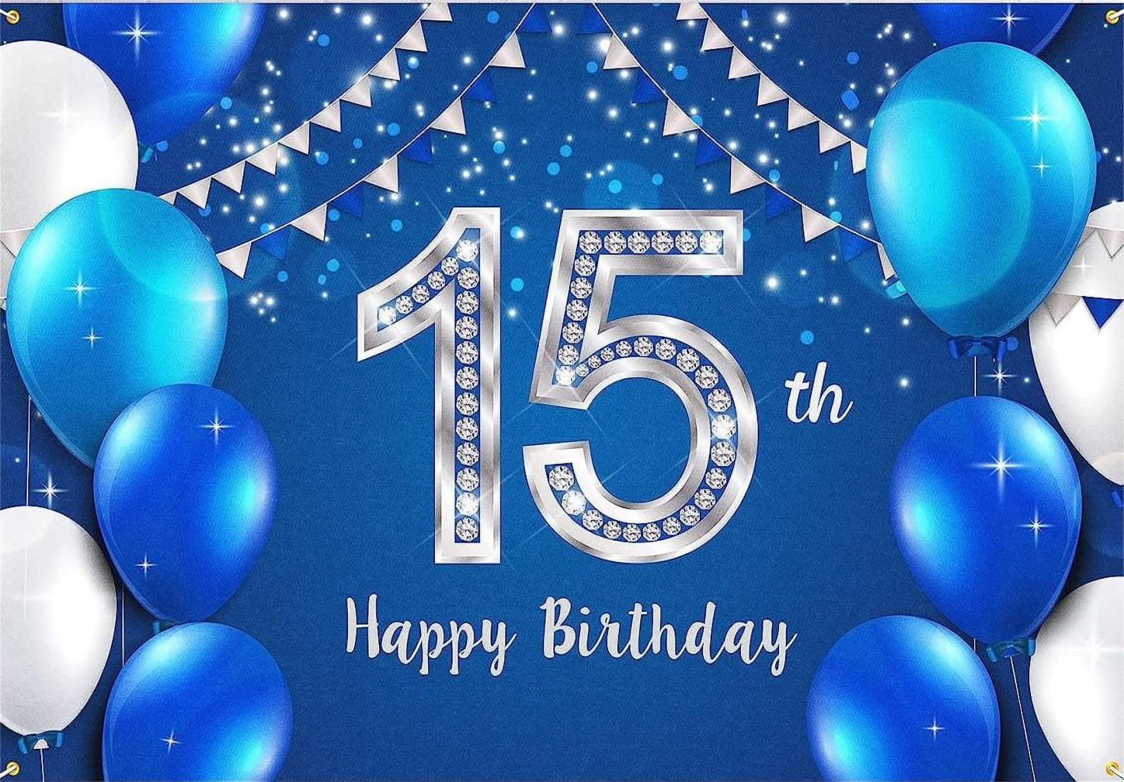 Happy 15th Birthday Background Photography Balloon Game Machine ...