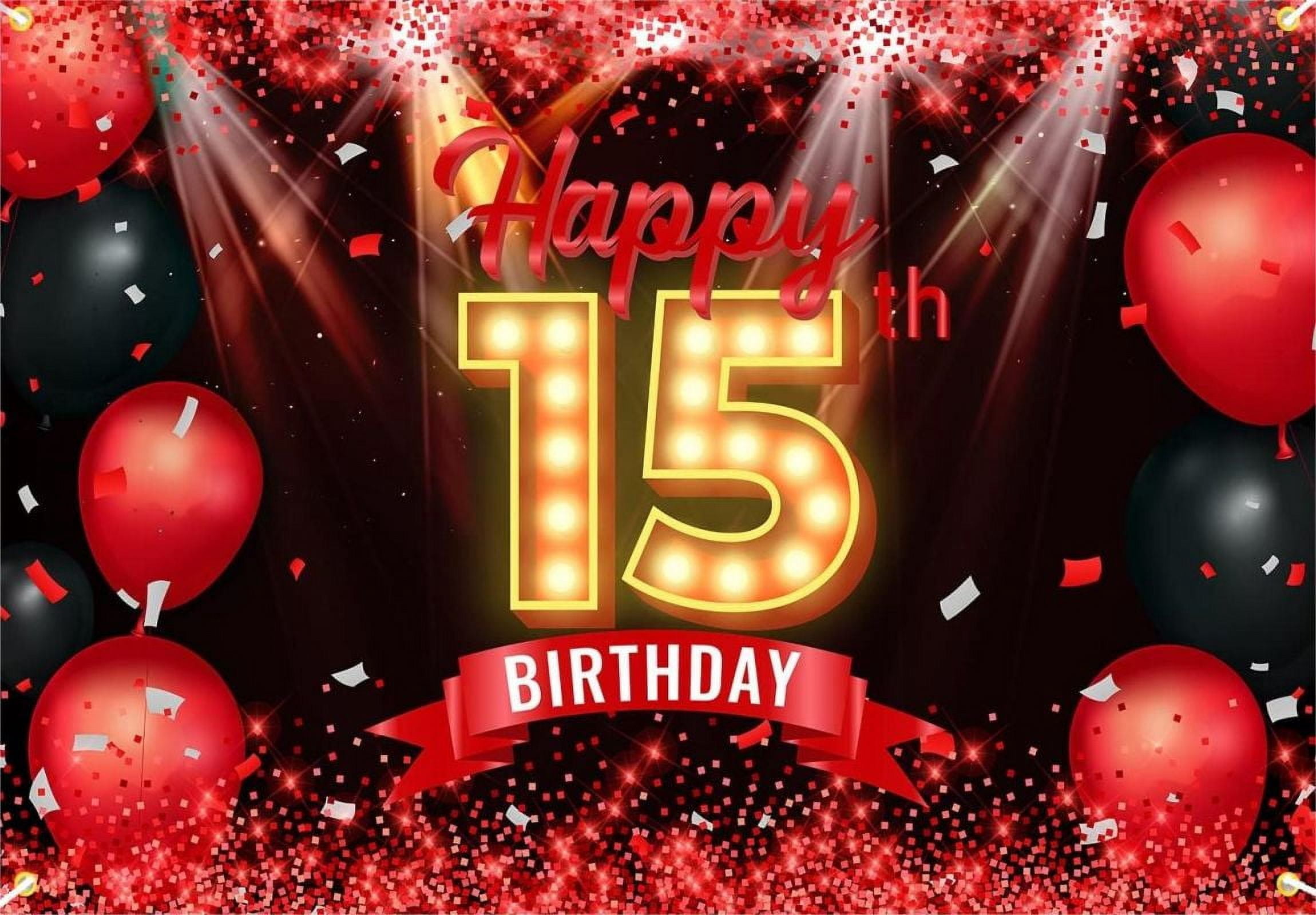 Happy 15th Birthday Background Photography Balloon Game Machine ...