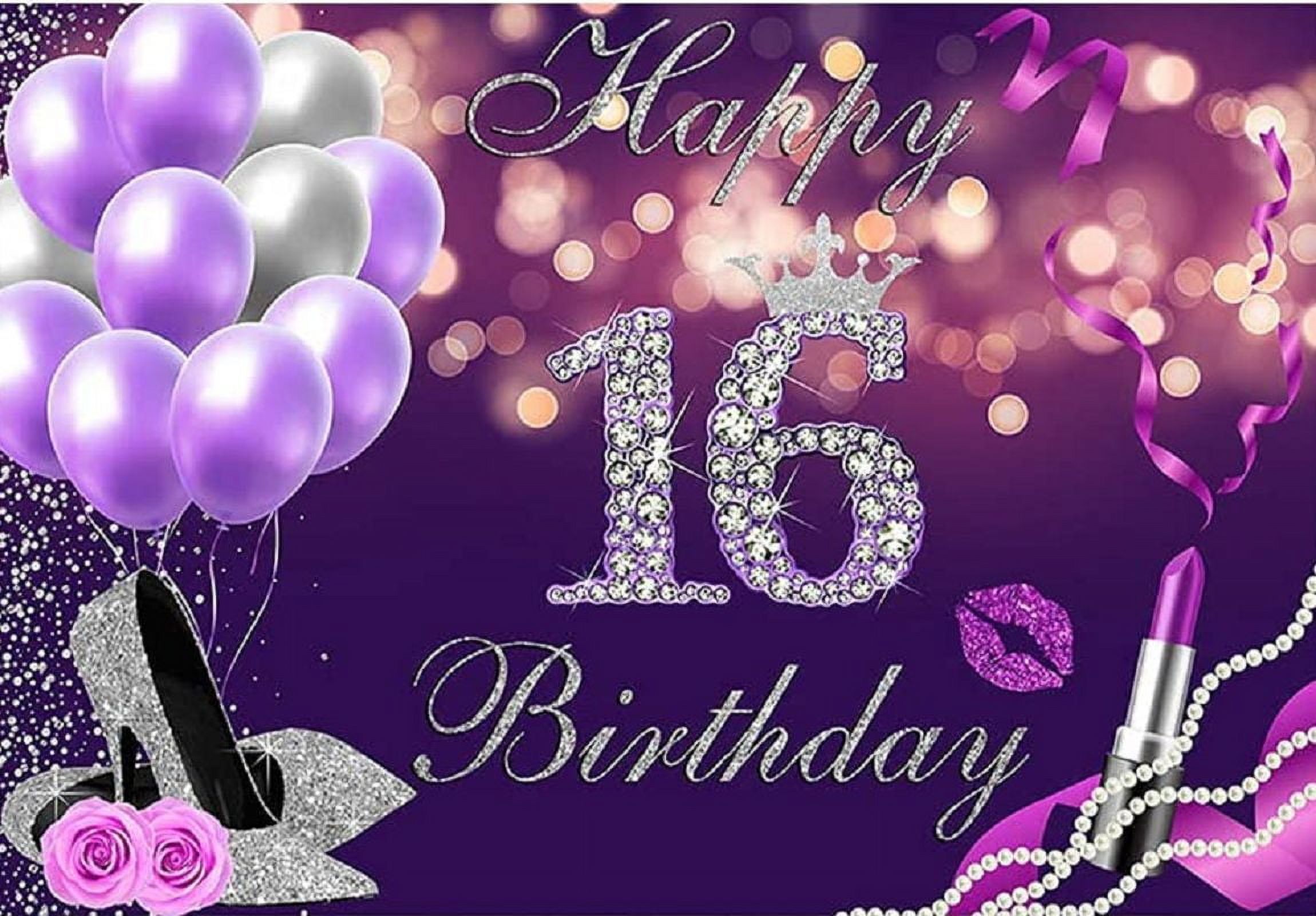 Happy 16th Birthday Background Custom Backdrop Adult Photo Red ...