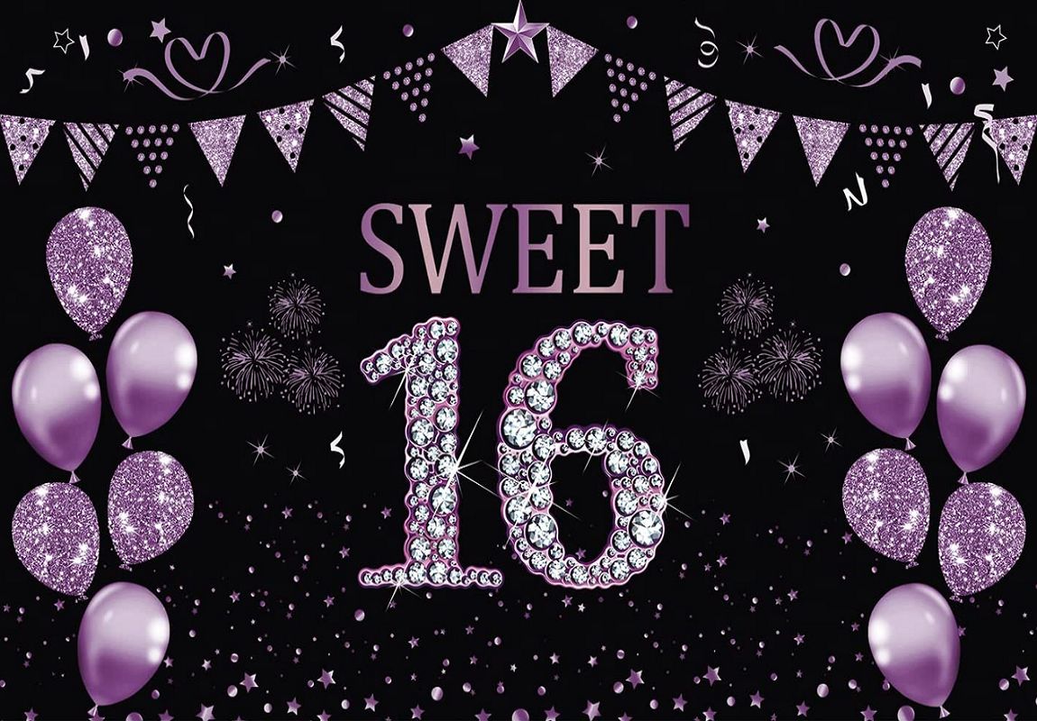 Happy 16th Birthday Background Custom Backdrop Adult Photo Red ...