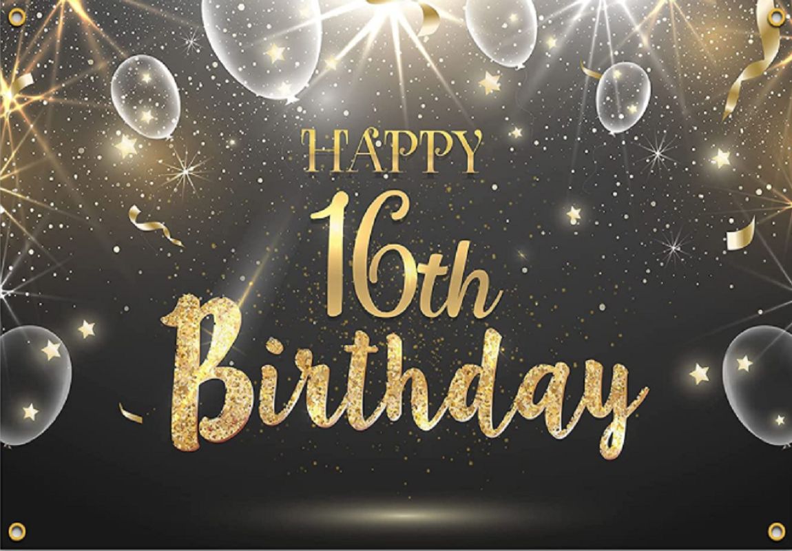Happy 16th Birthday Background Photography Backdrops Sweet Photo Vinyl ...