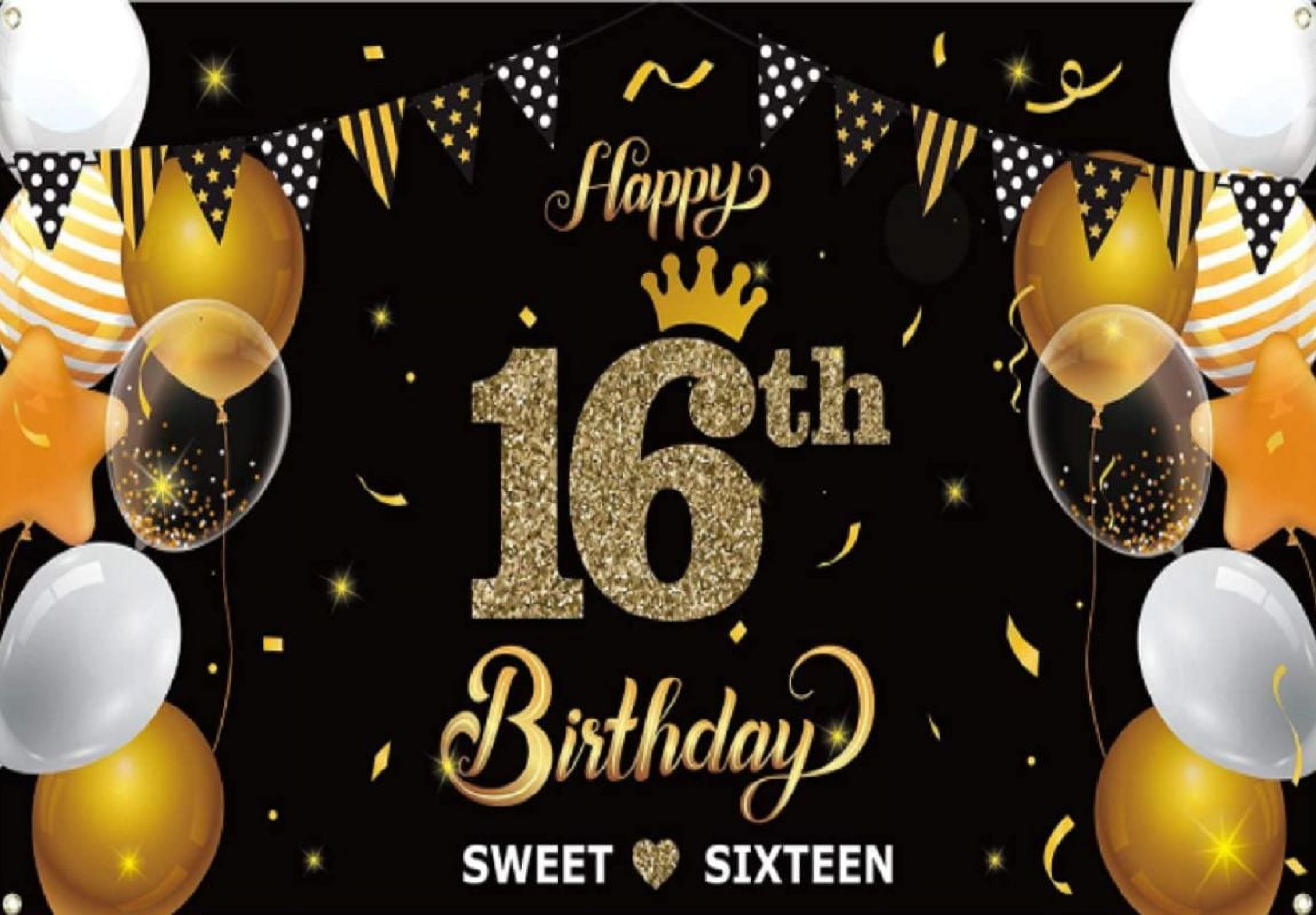 Happy 16th Birthday Background Photography Backdrops Sweet Photo Vinyl ...
