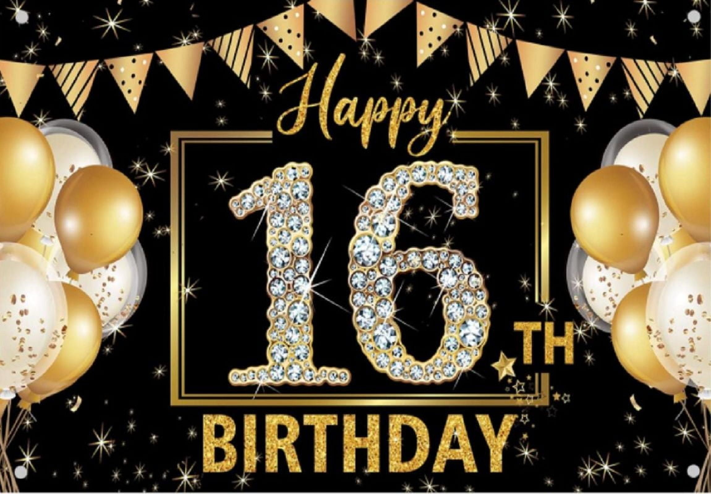 Happy 16th Birthday Background Photography Backdrops Sweet Photo Vinyl ...