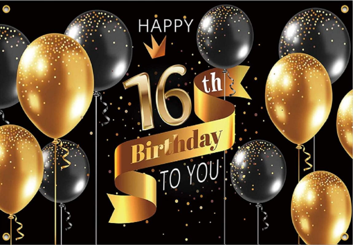 Happy 16th Birthday Background Photography Backdrops Sweet Photo Vinyl Custom Backdrop Red ...