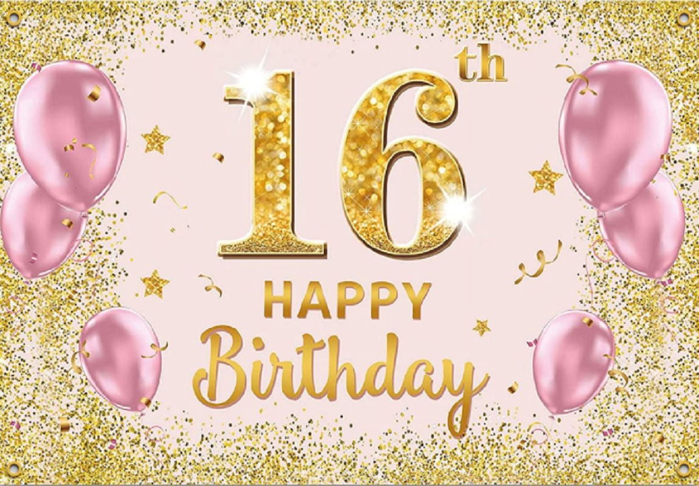 Happy 16th Birthday Background Photography Backdrops Sweet Photo Vinyl ...