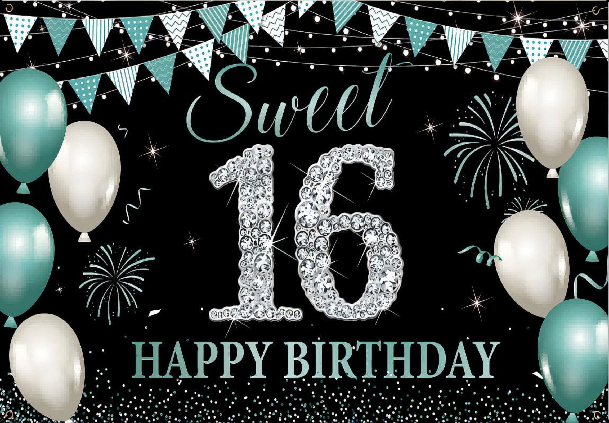 Happy 16th Birthday Banner Background Sign 16th Birthday Party r Boys ...