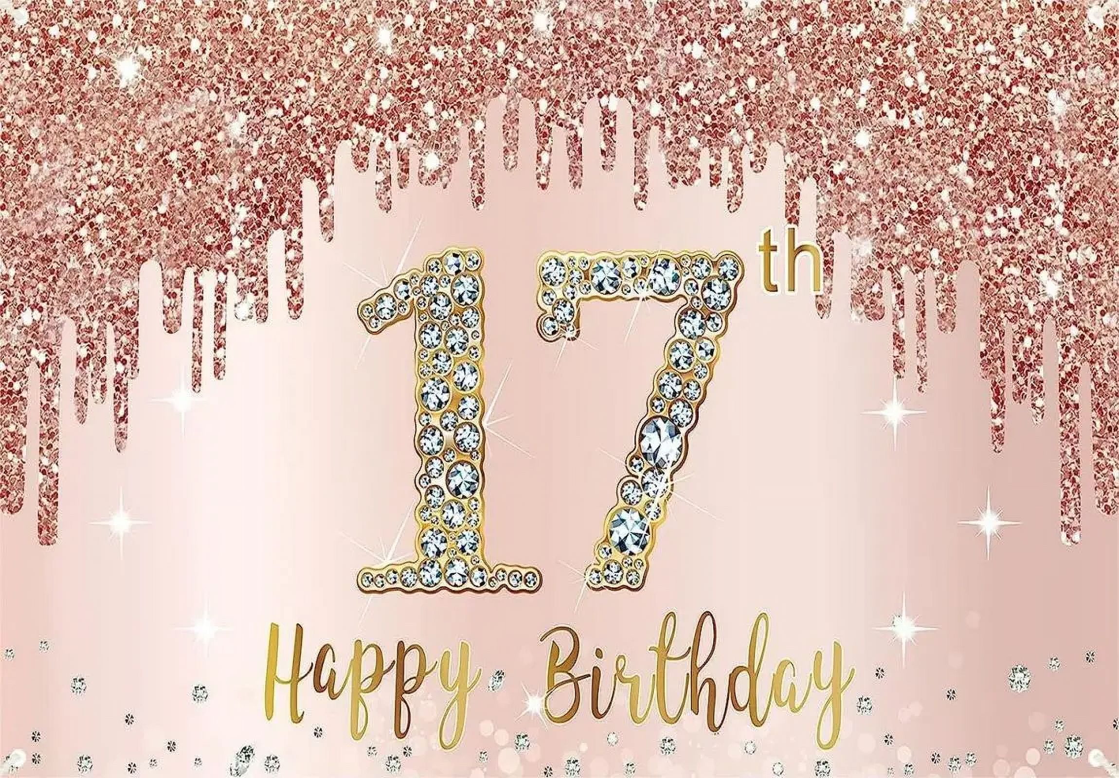 Happy 17th Birthday Baby Room ration Princess Background Backdrop for ...