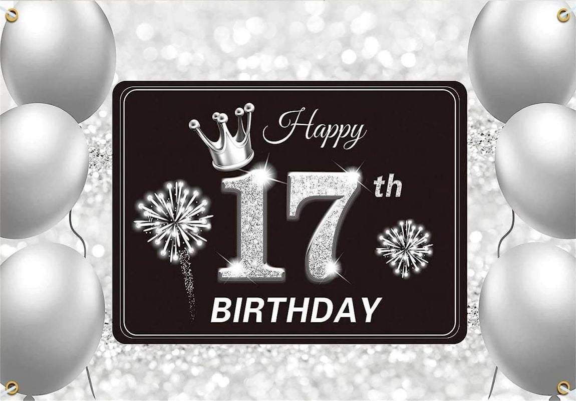 Happy 17th Birthday Background Boy Gender Reveal Party Sweet ...